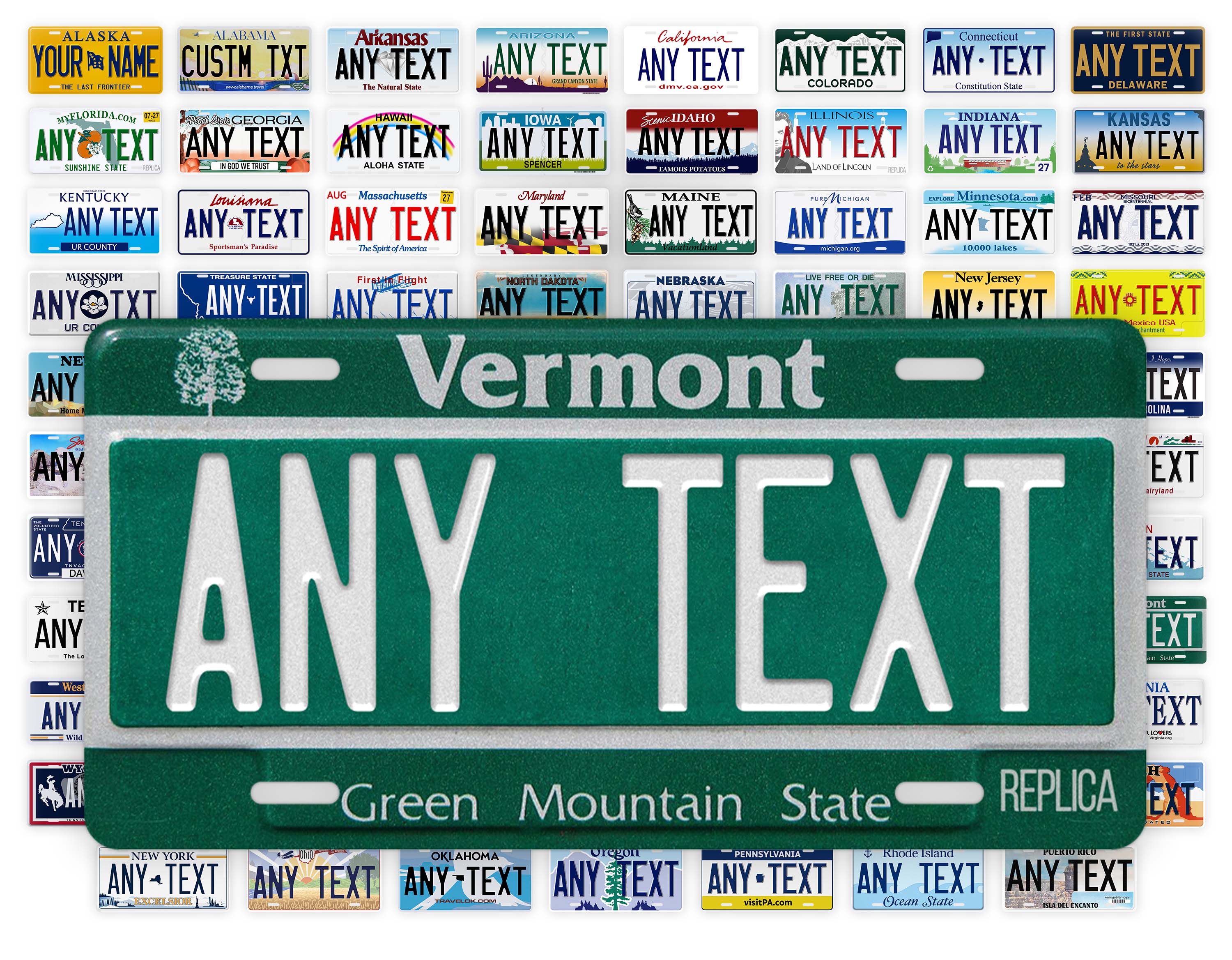 Personalized Vermont Novelty License Plate, Replica VT Custom Auto Tag ...
