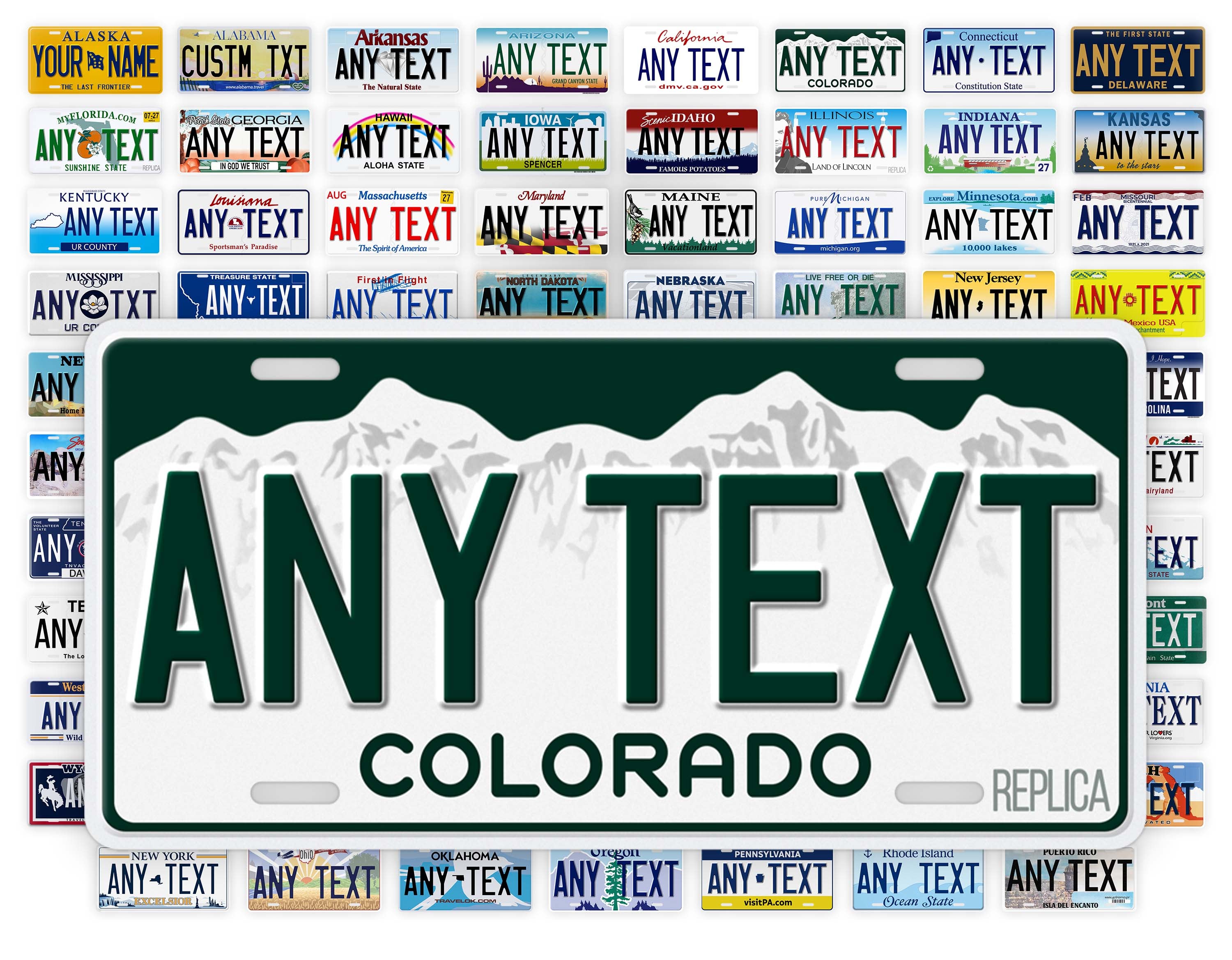 Personalized Colorado Novelty License Plate, Replica CO Custom Auto Ta ...