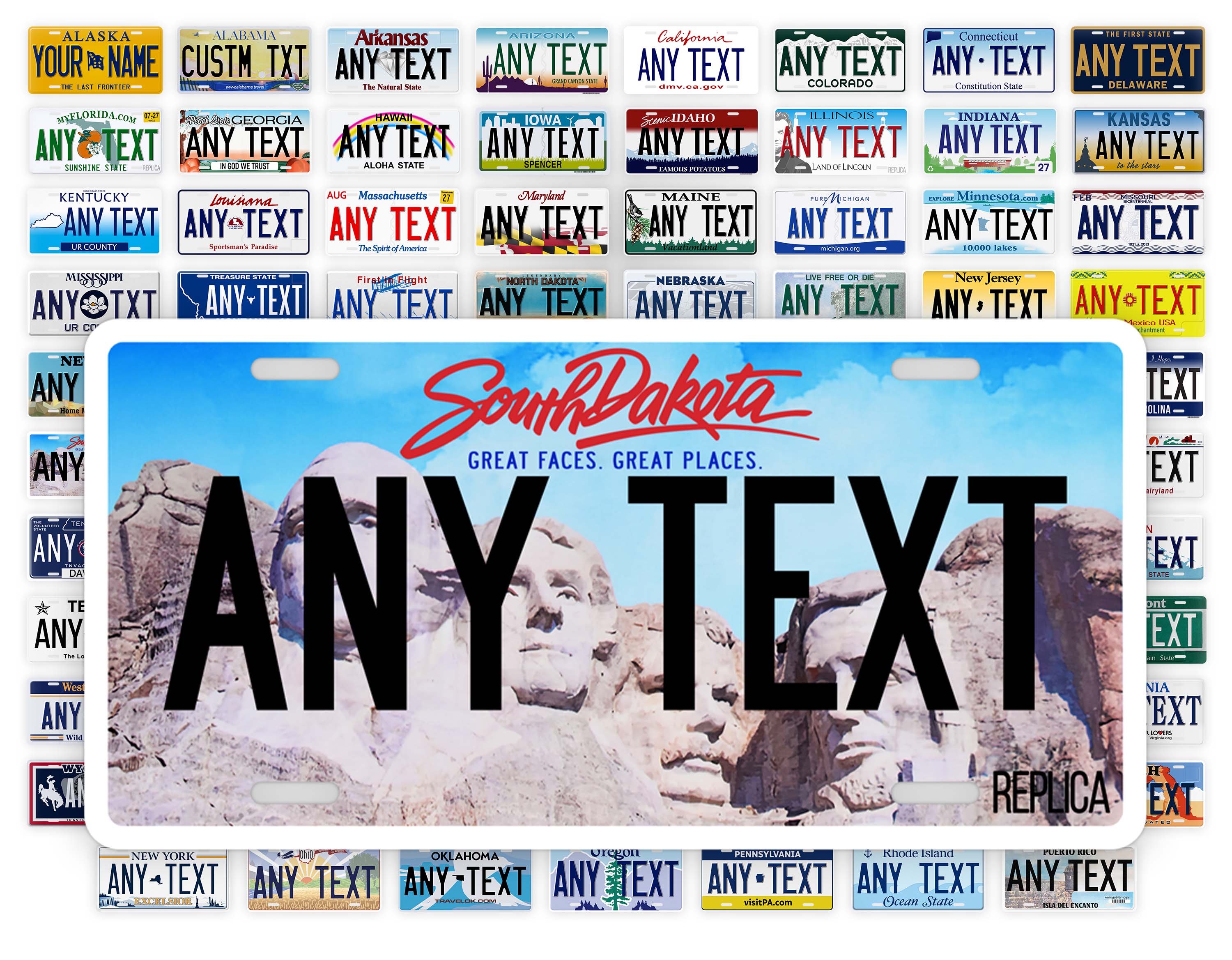 Personalized South Dakota Novelty License Plate, Replica SD Custom Aut ...