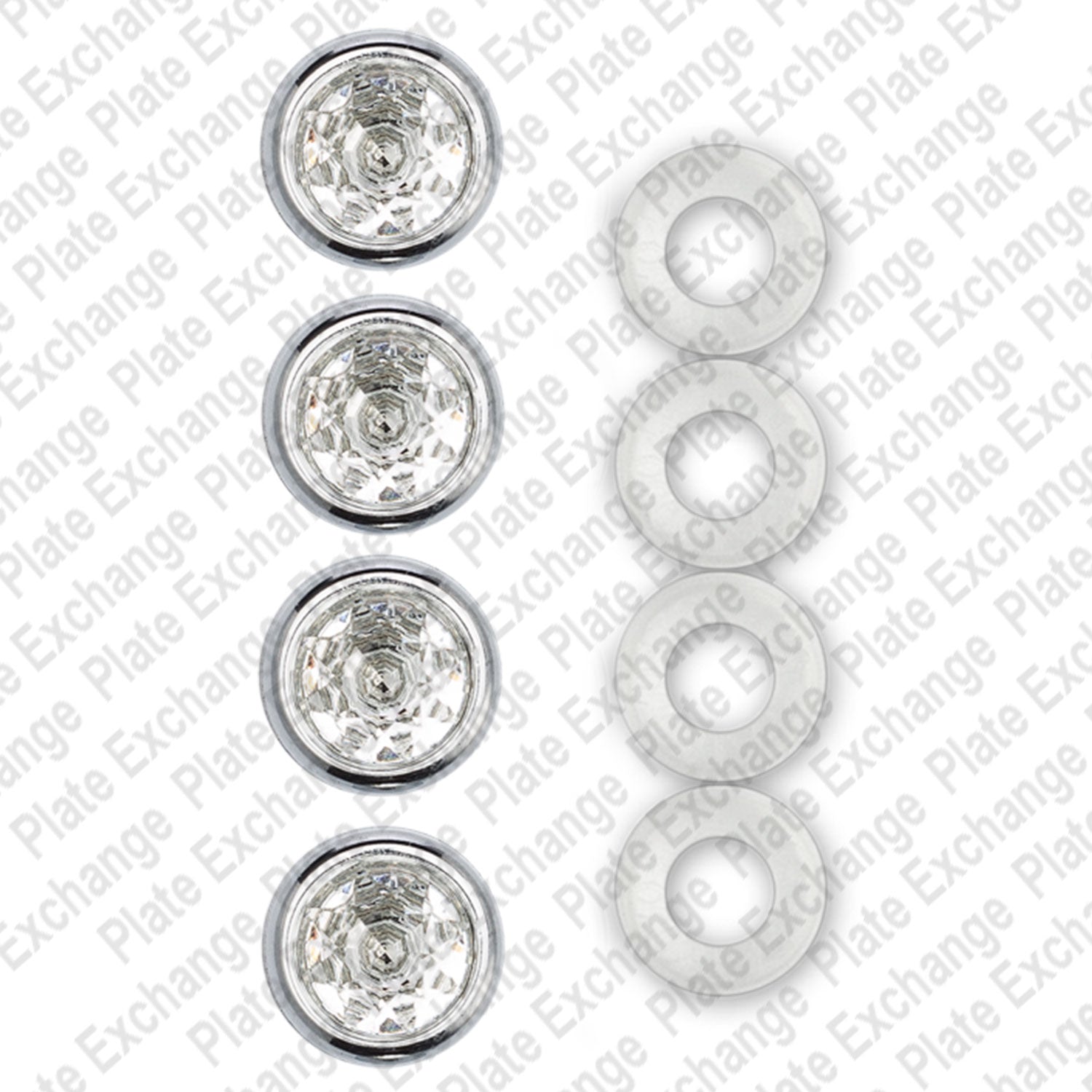 Diamond License Plate Fastener Caps – Plate Exchange LLC